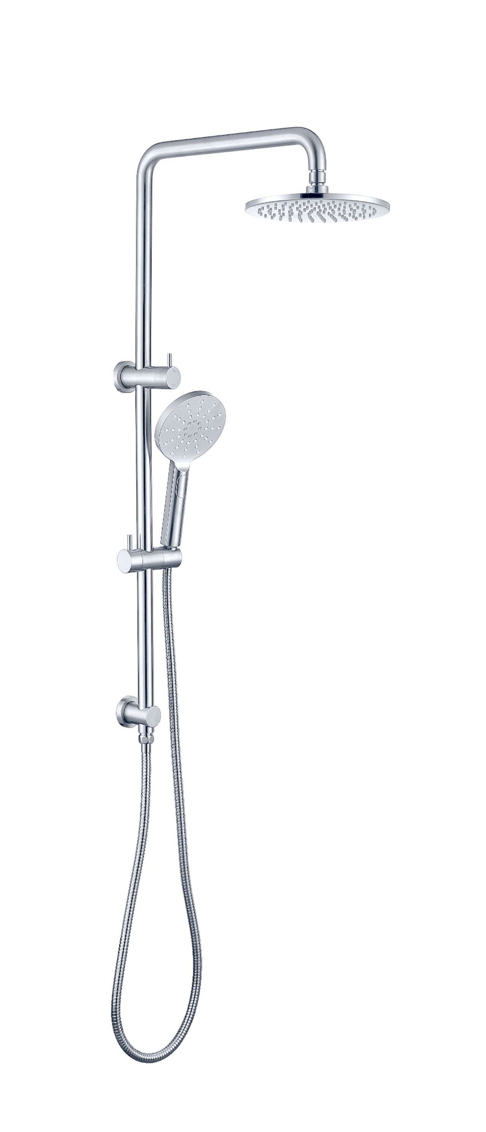 One Bathroom - BETA Round Twin Shower Head Set With Rail Chrome
